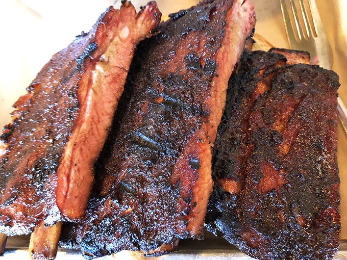 These ribs don't just fall off the bone—they practically leap into your mouth. The bark alone should be in a barbecue hall of fame.