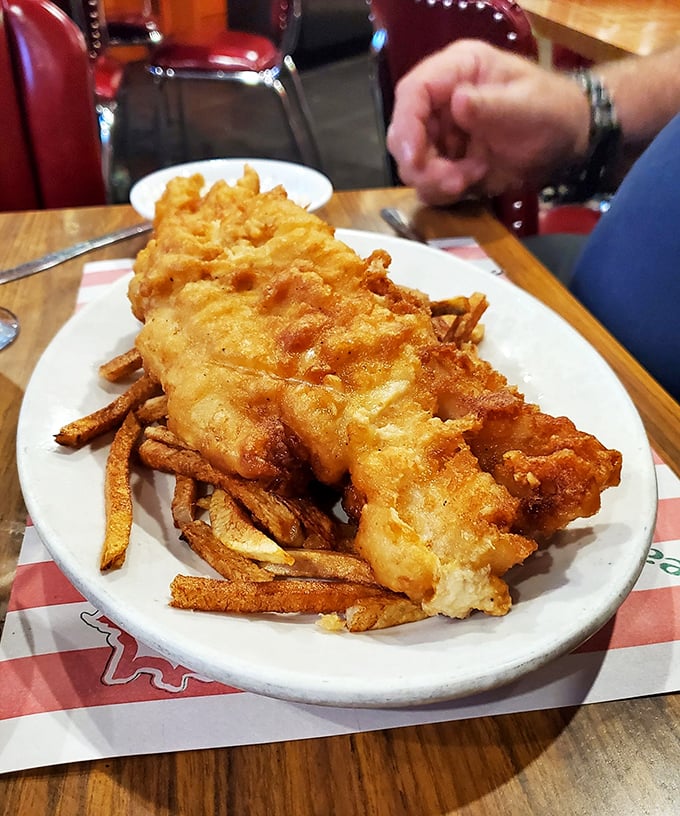 Behold the star attraction! Golden Dawn's beer-battered cod is the Meryl Streep of fish—consistently excellent and deserving of every accolade.