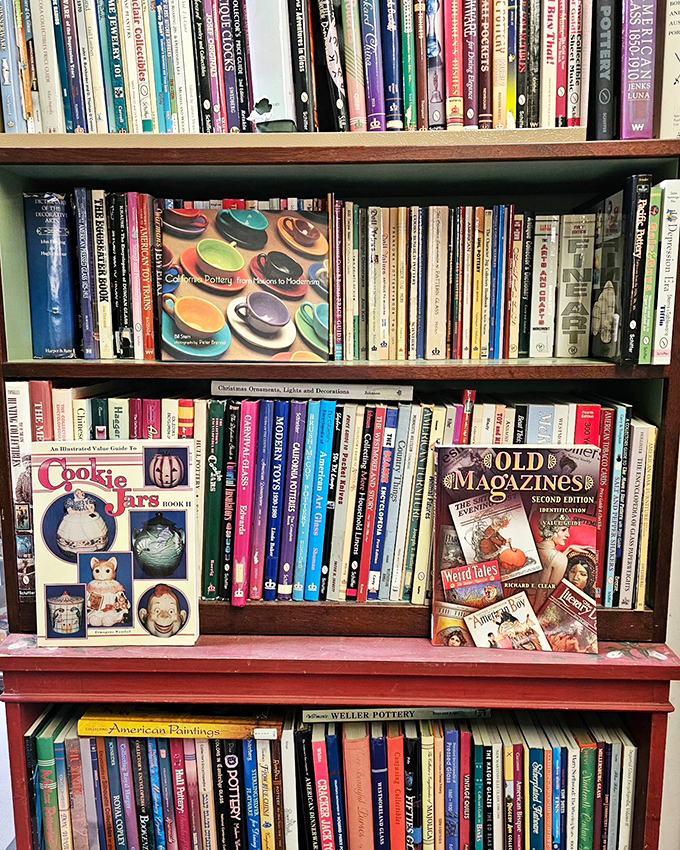 Cookie jars and old magazines share shelf space like old friends at a high school reunion – each with stories that get better with age.