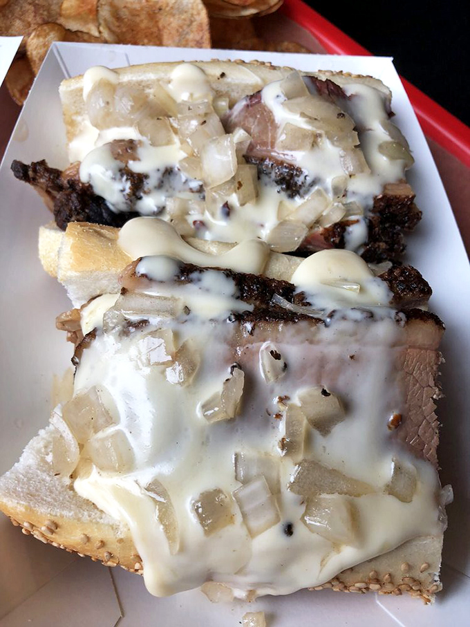 This brisket cheesesteak isn't just crossing culinary borders—it's creating a new nation where melted cheese and tender smoked meat form a perfect union.