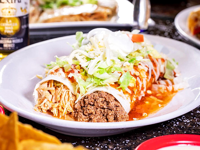 This isn't just a burrito – it's an architectural marvel of perfectly layered flavors, each bite delivering a harmonious chorus of textures.