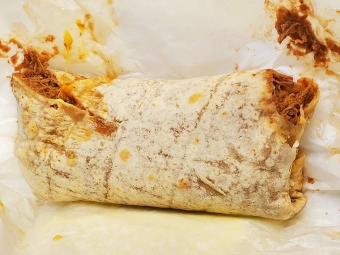 Behold the star of the show: a bean and cheese burrito so perfectly executed it makes you wonder why anyone bothers with complicated food when simplicity can taste this divine.