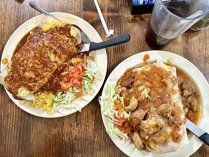 These aren't just burritos—they're architectural marvels requiring structural engineering and a healthy disregard for portion control.