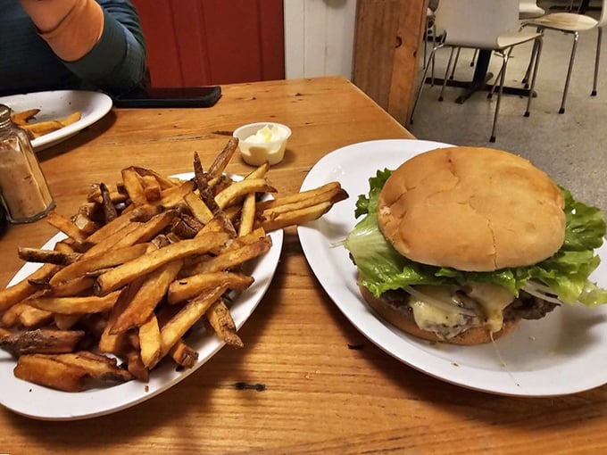 The star of the show in all its glory – a burger that doesn't need fancy tricks, just honest ingredients speaking their delicious truth.