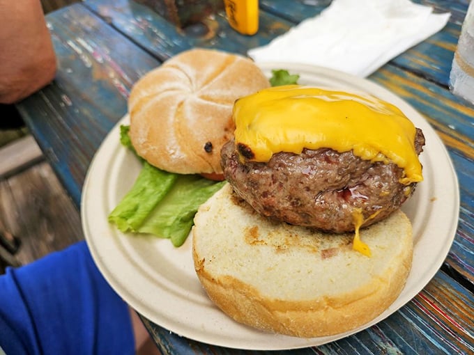 This isn't just a cheeseburger—it's a monument to beef. That melted cheese cascading down the sides isn't just delicious, it's a work of art