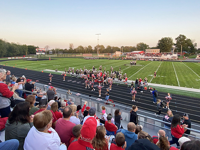 Friday night lights at Clymer Stadium, where the whole town becomes one big extended family.