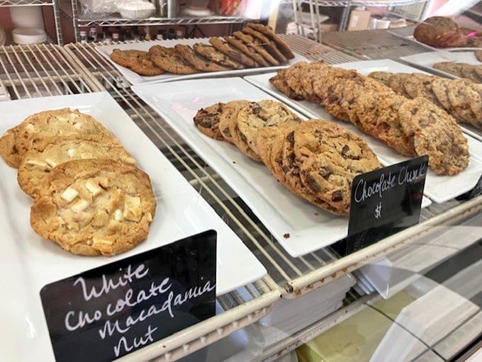 White Chocolate Macadamia Nut cookies alongside classic Chocolate Chunk—proof that sometimes the hardest choices are the sweetest ones.