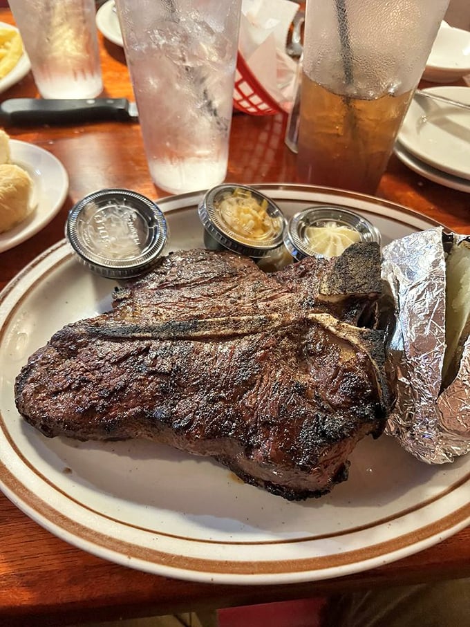 This isn't just a steak—it's a declaration of deliciousness. The perfect char marks tell you everything you need to know about Frontier's grilling expertise.