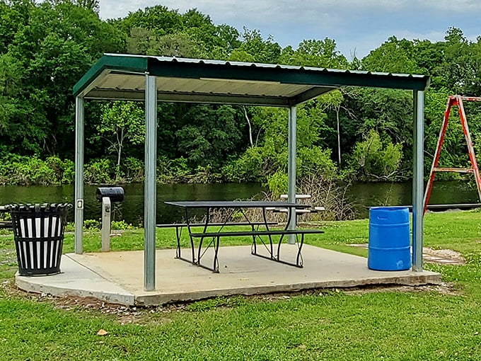 This humble bayou-side picnic spot proves Louisiana understands that good views and good food are the only amenities that truly matter.
