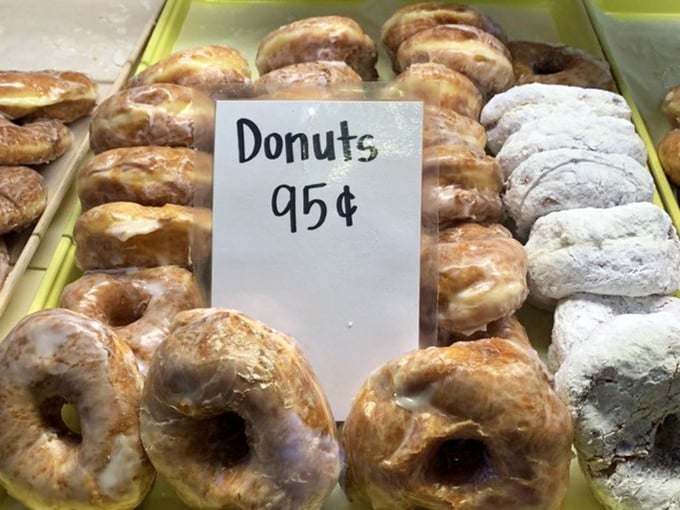 Glazed perfection at 95 cents? These donuts aren't just a bargain – they're practically committing highway robbery against your taste buds.
