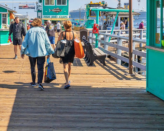 Wooden planks and turquoise shops—Avalon's pier feels like stepping into a coastal novel where the only urgency is deciding between fish tacos or ice cream.