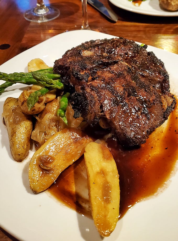This isn't just filet mignon—it's a masterclass in carnivorous perfection, with a crust that should be in a museum and sides that refuse to be overshadowed.