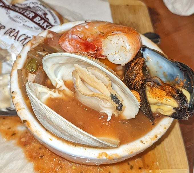 Jack's Fish Stew—where shellfish gather for their final, most glorious performance. The broth alone deserves a standing ovation.