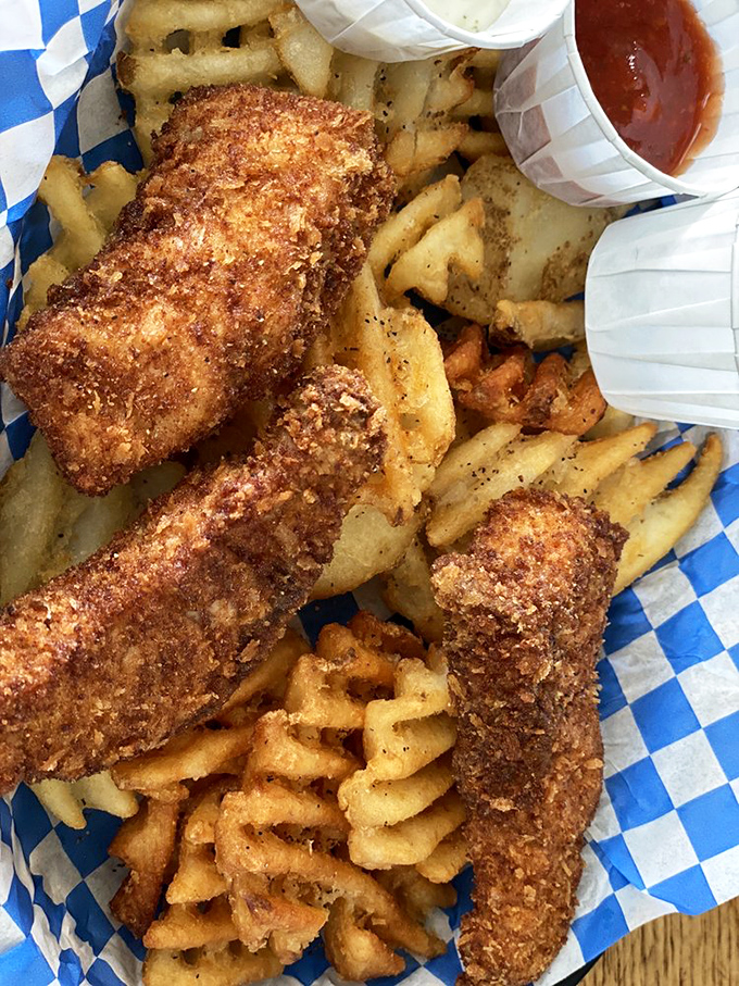 Golden-brown perfection! These fish and chips aren't just fried—they're transformed into crispy vessels of seafood bliss.