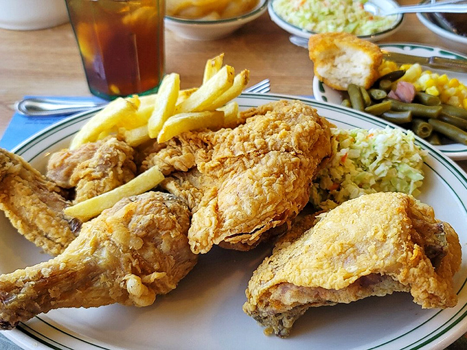 Golden-brown perfection that makes Colonel Sanders look like an amateur—this is what chicken dreams about.