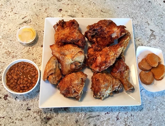 Golden-brown perfection on a plate – Speck's broasted chicken achieves that mythical balance of crackling skin and juicy meat that keeps Pennsylvania coming back for generations.