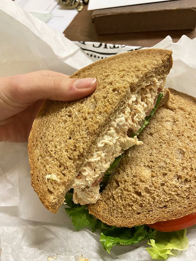 The chicken salad sandwich isn't just lunch—it's what would happen if comfort food went to culinary school and graduated with honors.