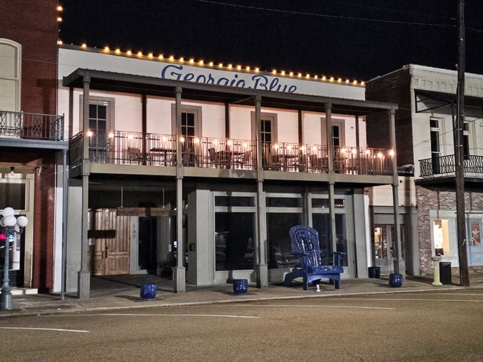 Georgia Blue's balcony beckons like a front porch where everybody knows your budget and respects it anyway.