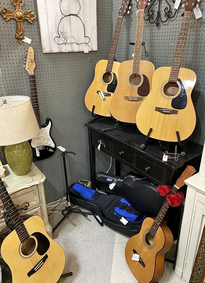 Not just guitars—time machines with strings attached. Each one could tell stories of campfire sing-alongs, garage bands, and the songs that never made it past bedroom walls.