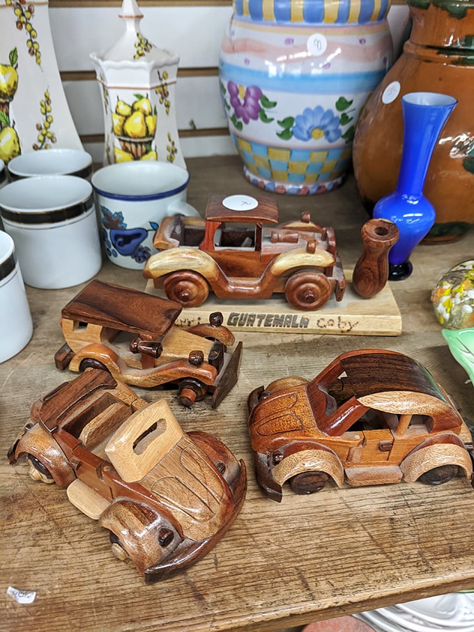 Wooden cars with more character than anything at the dealership. Each handcrafted vehicle carries the charm of artisanal craftsmanship at a fraction of gallery prices.
