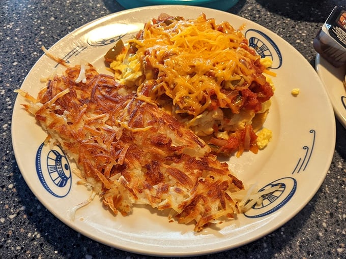 These aren't just hash browns—they're crispy golden portals to potato paradise. Perfectly crisped exterior, tender inside, and worth every parsec of your journey.