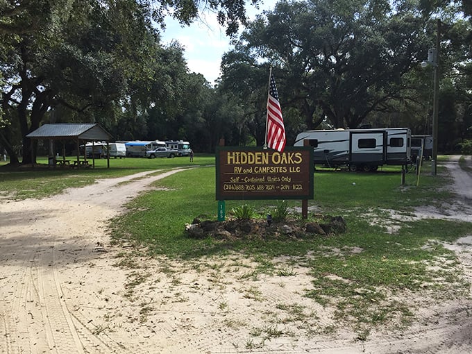 Hidden Oaks RV & Campground welcomes travelers with shaded sites and Southern hospitality, proving retirement adventures don't require five-star prices or coastal zip codes.
