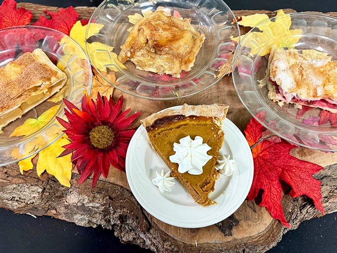 Fall arrives on a plate with these pies—pumpkin perfection and fruit-filled wonders that would make grandmothers simultaneously proud and slightly jealous.