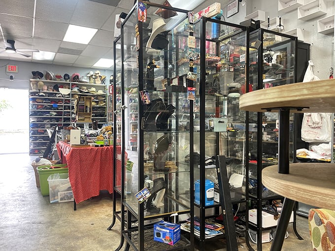 Glass cabinets guard the higher-value treasures, a museum where you're allowed—encouraged even—to take the exhibits home.