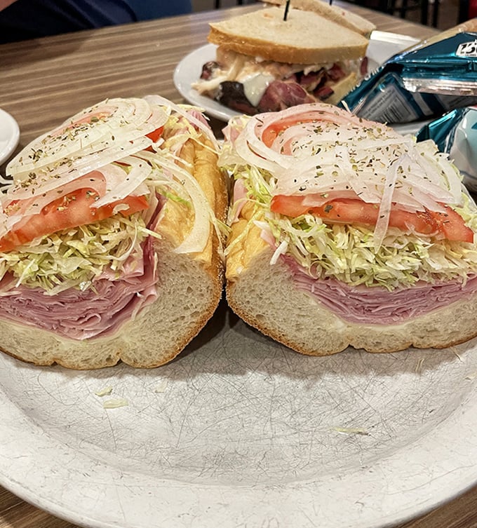 Not just a sandwich but an architectural marvel—layers of meat, cheese, and veggies creating the hoagie equivalent of the Sistine Chapel.