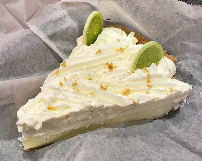 This key lime pie doesn't just end a meal—it's the reason you saved room, with a perfect balance of tart and sweet topped with fresh lime.