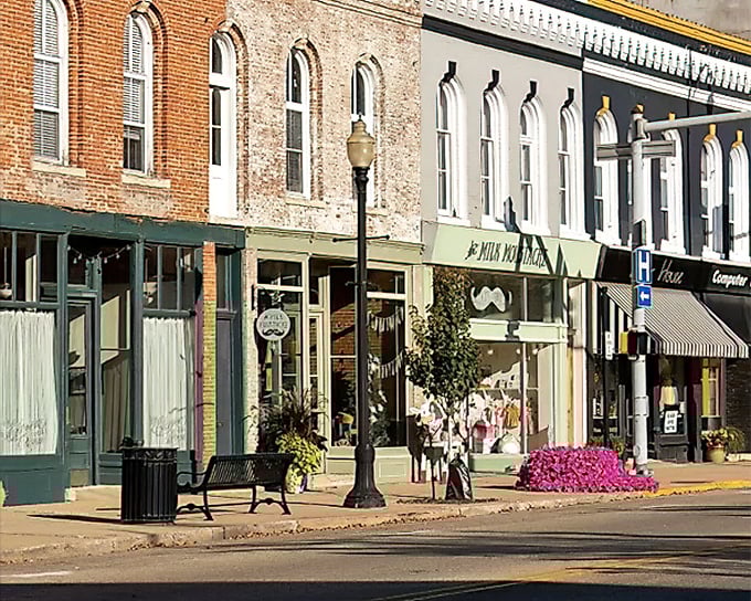 Flower boxes, awnings, and storefronts with actual character – Main Street Princeton reminds us what shopping districts looked like before cookie-cutter development.