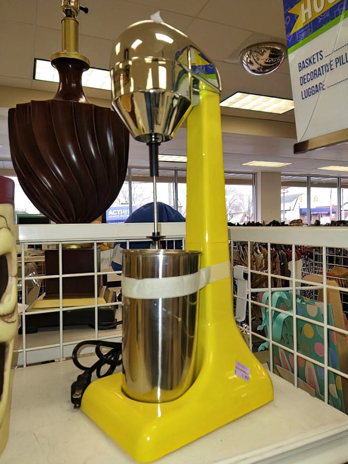 That sunshine-yellow blender isn't just kitchen equipment—it's a time machine to the era when appliances weren't afraid to make a bold statement.