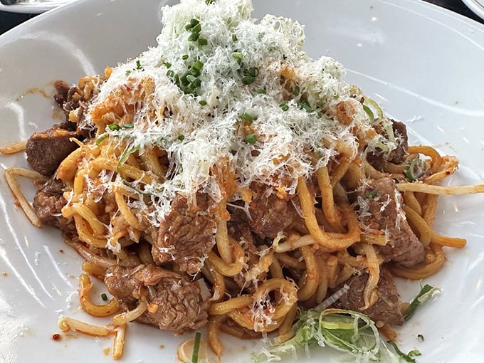 These legendary steak garlic noodles aren't just worth the drive—they're worth changing your GPS destination from "home" to "Yamashiro" permanently.