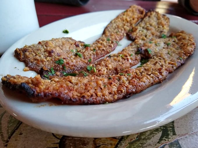 Behold the legendary pecan bacon—crispy, sweet, nutty perfection that makes regular bacon look like it's not even trying.