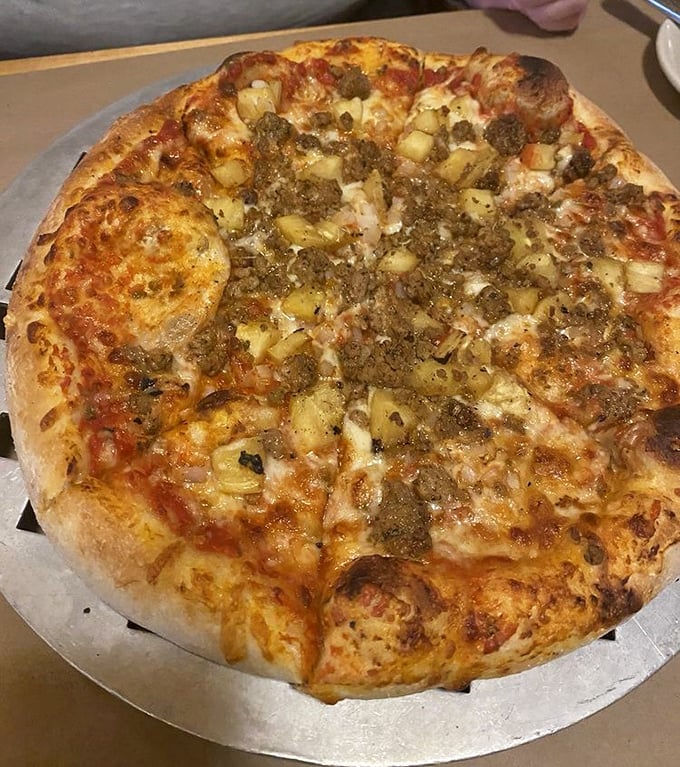 Not all heroes wear capes—some wear cheese and come topped with savory meat. This wood-fired pizza proves Union Woodshop isn't just a one-trick pony.
