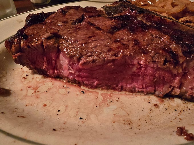 Behold the star of the show – a prime rib cooked with such reverence it might make vegetarians reconsider their life choices.