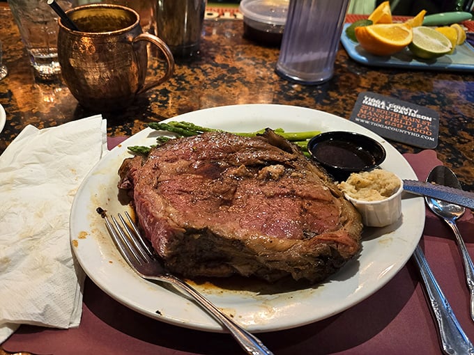 This prime rib isn't just dinner—it's an event. The kind of meal that makes you wonder why you ever waste stomach space on lesser foods.