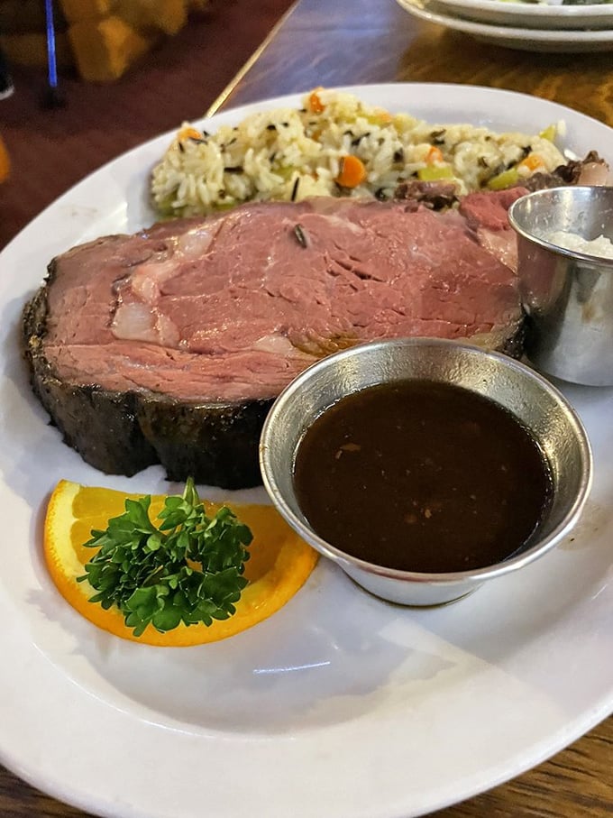 This isn't just prime rib—it's a masterclass in meat. Perfectly pink, impossibly tender, with a depth of flavor that makes you wonder why you ever ate anything else.