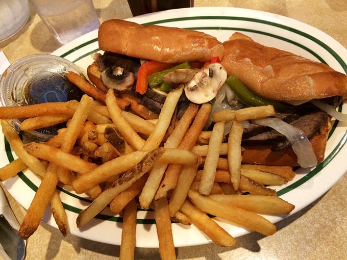Behold the prime rib hoagie that makes other sandwiches question their life choices - perfection on bread.
