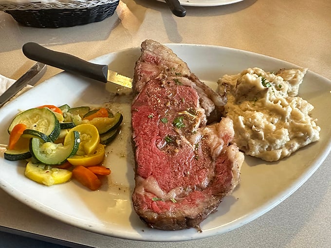 Behold the Queen Cut – a majestic slab of prime rib that makes vegetarians reconsider their life choices.