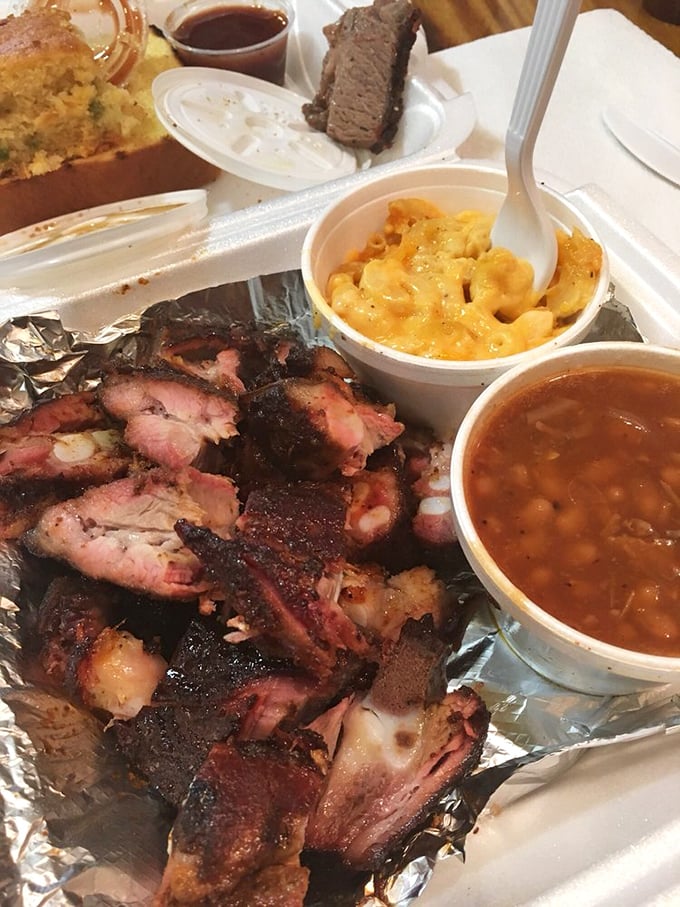 These rib tips arrive looking like edible mahogany sculptures, each one a masterpiece of smoke and time.