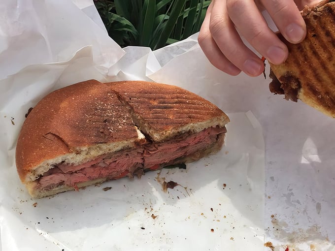 Behold the sandwich that launched a thousand naps – thick-cut roast beef piled high on crusty Italian bread.