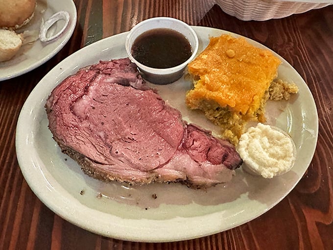 Pink perfection on a plate. This prime rib doesn't just melt in your mouth—it throws a party there, with tamale pie as the perfect plus-one.