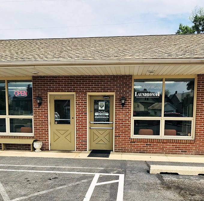 Even the laundromat looks charming here, which tells you everything about this town's commitment to keeping things lovely.