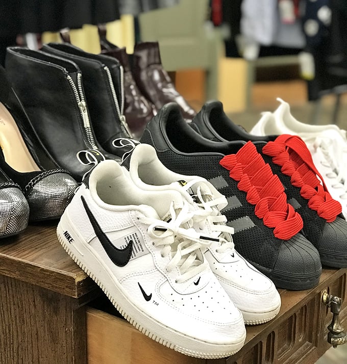 Every pair has walked a different path, now ready to walk yours—hopefully without squeaking.