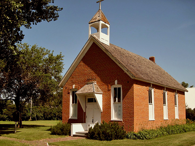 This little brick church could be straight from a Willa Cather novel—simple, steadfast, and somehow more beautiful for its modesty.