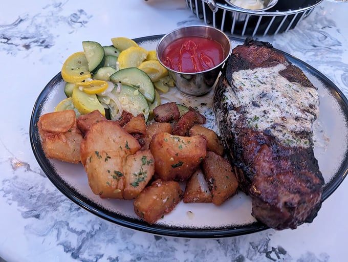 A steak that doesn't need a filter or fancy description—just your undivided attention and a moment of reverent silence before the first bite.