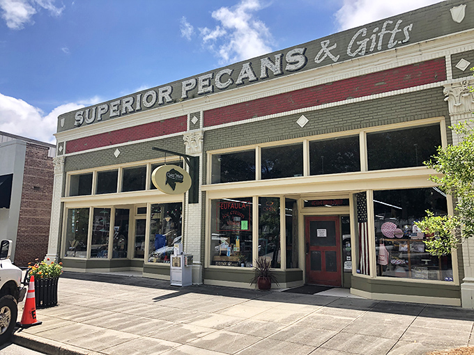 Superior Pecans & Gifts isn't just a store—it's a shrine to the humble nut that somehow tastes better when coated in chocolate and Southern hospitality.