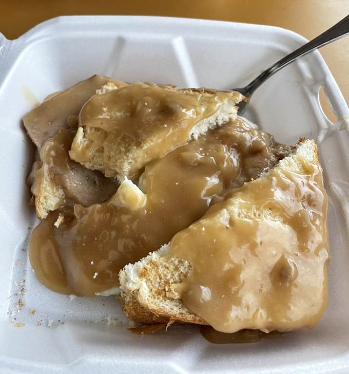 Biscuits drowning in gravy—this is what West Virginia mornings look like when everything goes absolutely right in the world.