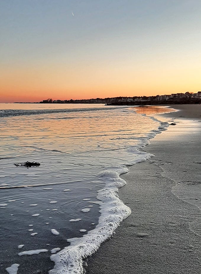 Wallis Sands Beach at sunset offers that rare combination – breathtaking beauty without the elbow-to-elbow crowds of more famous shores.